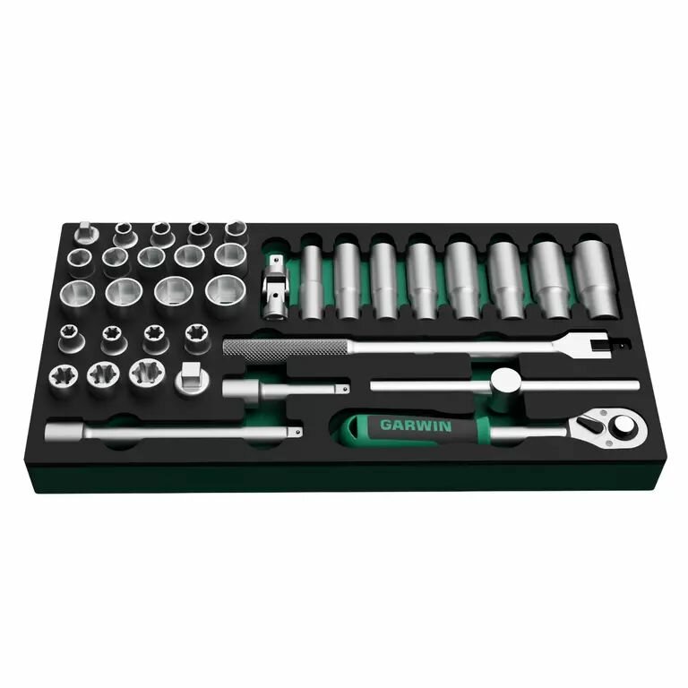 Набор торцевых головок 3/8" 36 пр. в ложементе EVA, GARWIN PRO (646058)