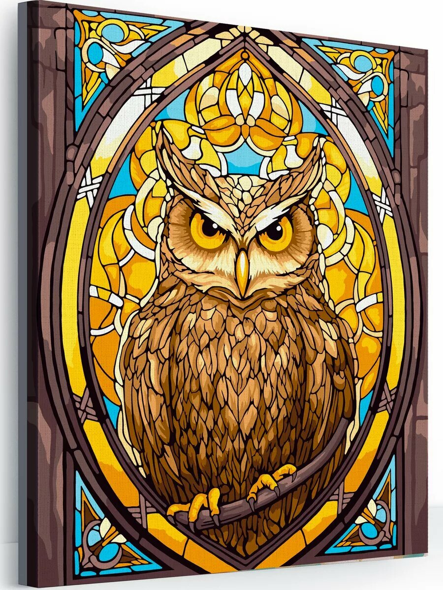 Картина по номерам на холсте с подрамником 40х50 см Витраж