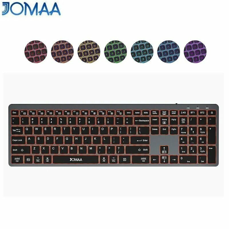 JOMAA Клавиатура беспроводная KEYBOARD228RUA, (Cherry MX Silent Black), Русская раскладка, белый