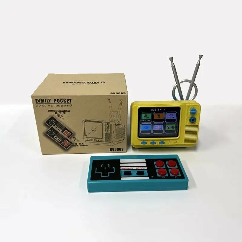 Ретро-книжная полка GV300 TV игровая консоль с 3,0-дюймовым портативным игровым плеером, встроенным в 339 классических игр, мини-карманный геймпад
