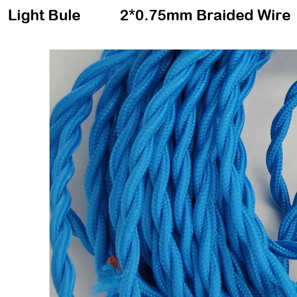Текстильный провод 2*0.75 мм, Light Bule, 10m