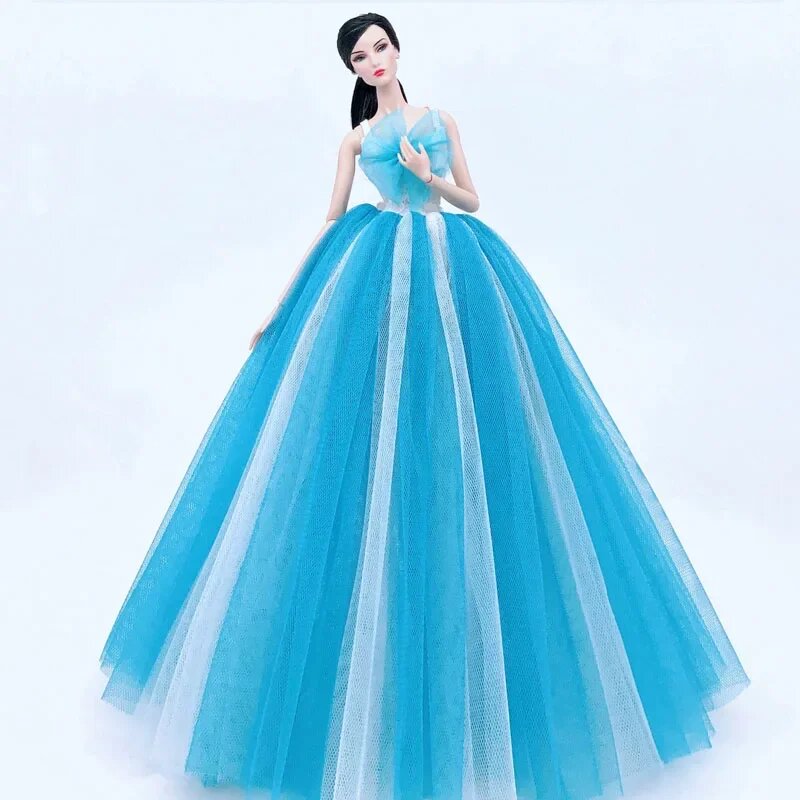 Голубое бальное платье для куклы Барби, цвет new7 dress