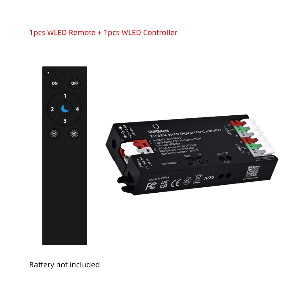 RGB-контроллер DOMRAEM ESP8266/ESP32 USB-C Черный, Black ESP8266 kit