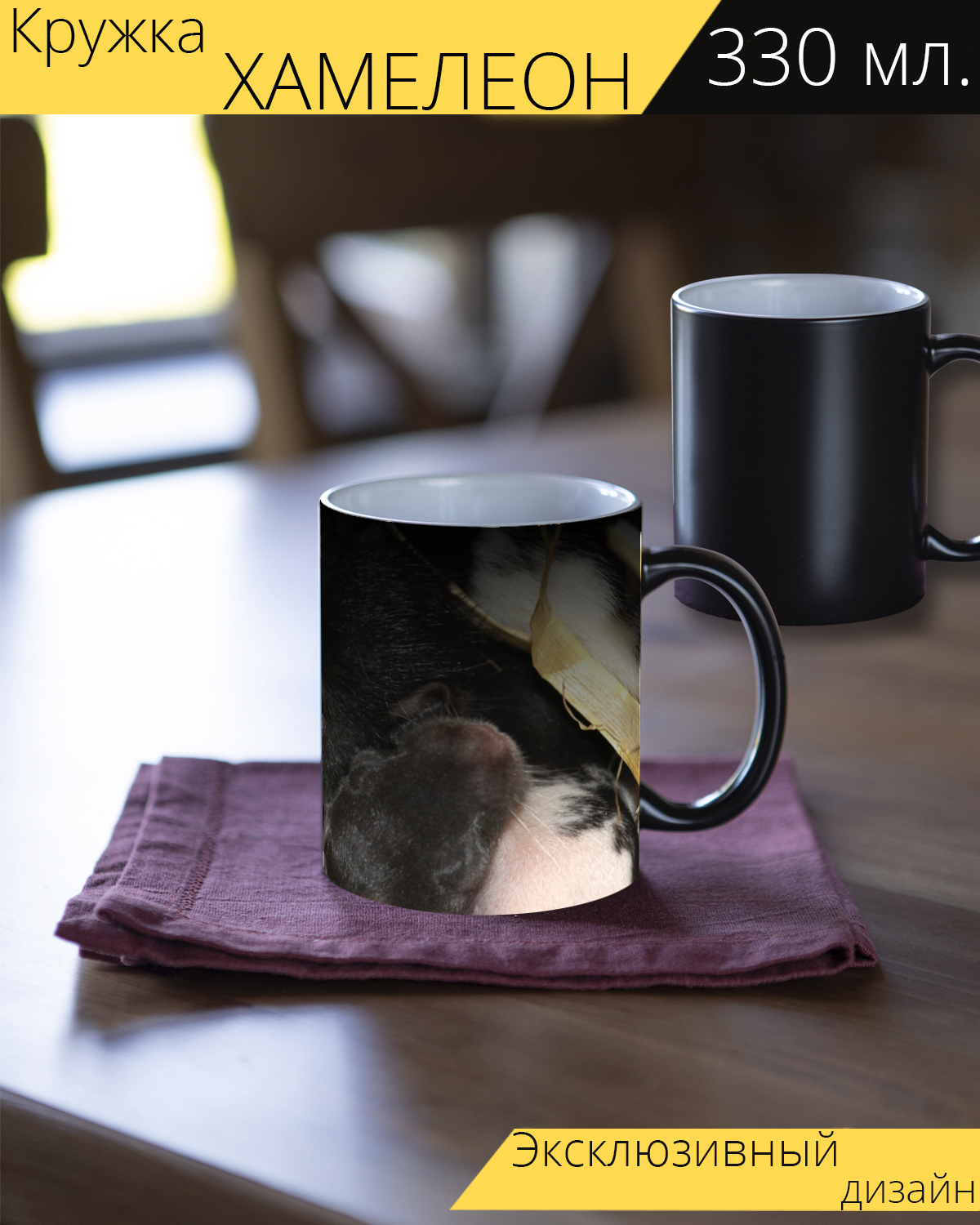 Кружка хамелеон с принтом "Крысы, цветная крыса, животное" 330 мл.