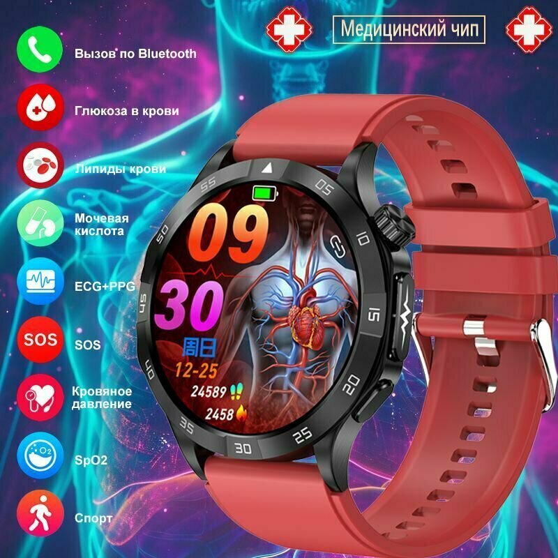 2024 умные часы с ЭКГ мониторинга, bluetooth звонки, спорт для мужчин женщин, smartwatch для Android IOS