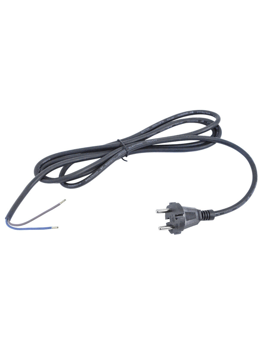 Кабель сетевой с вилкой 2x0,75 мм2, L=2м для дрели ИНТЕРСКОЛ ДУ-13/750Т