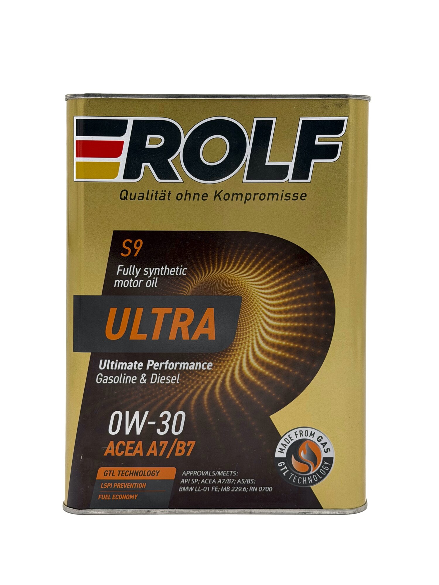 Масло моторное ROLF Ultra S9 0W-30 A7/B7 SP, 4 литра, синтетическое