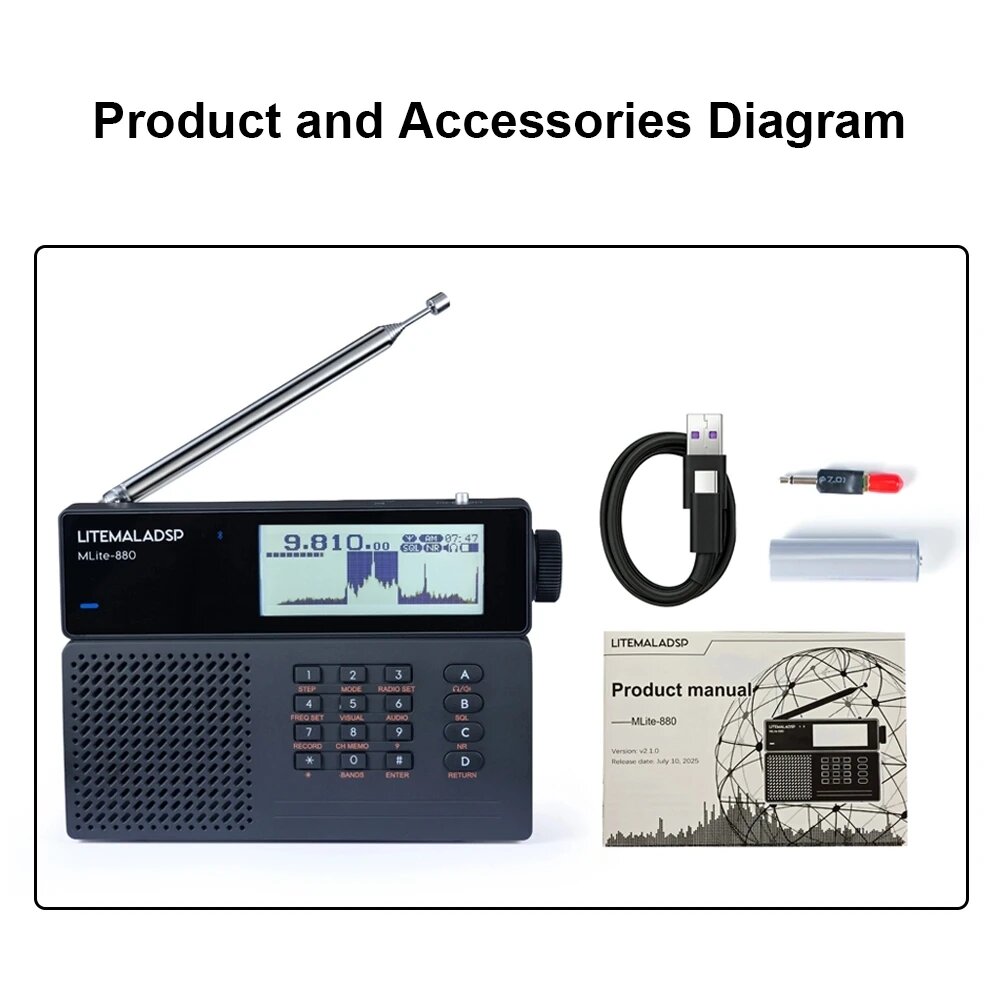 Портативный цифровой радиоприемник Malahit SDR MLite-880