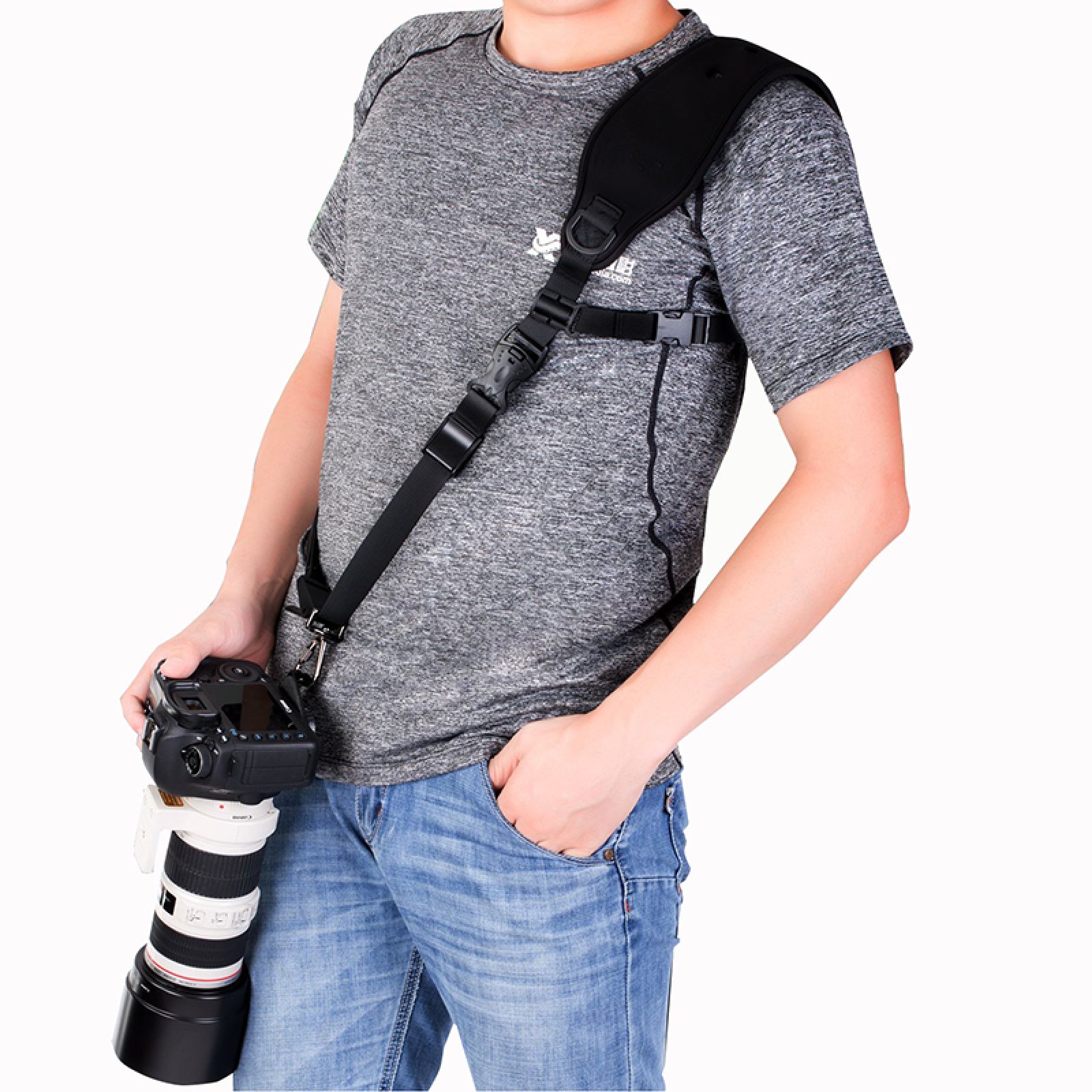 Плечевой ремень MyPads для фотоаппарата с регулируемой длиной и быстросъемным креплением