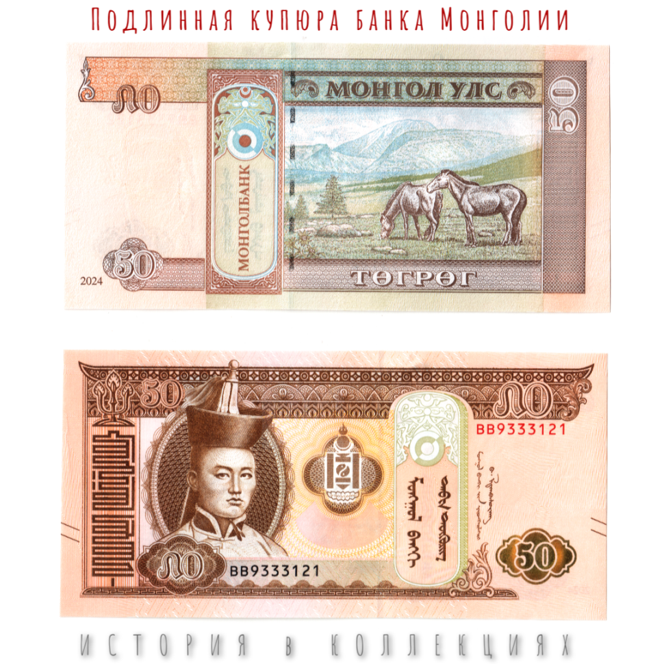 Монголия 50 тугриков 2024 Сухэ-Батор UNC