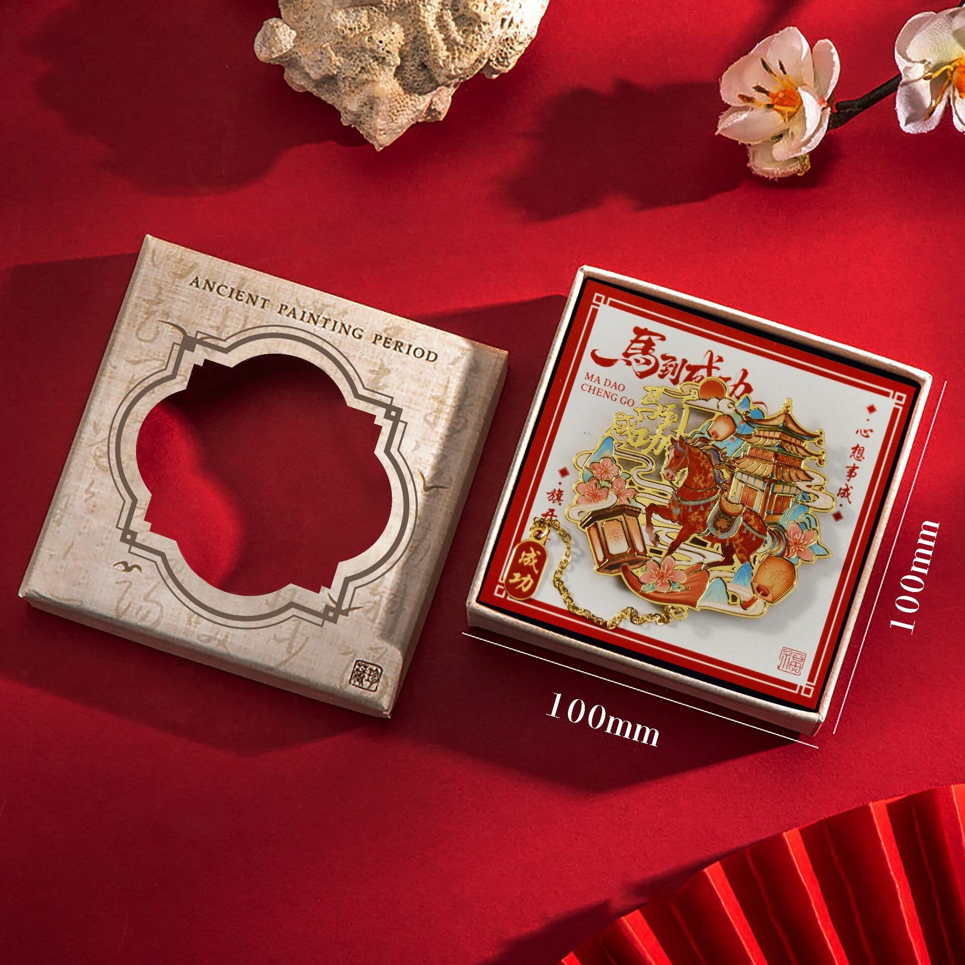 Индивидуальные металлические закладки к Году Лошади, корпоративные подарки на ежегодные собрания, награды учителям за успехи учеников, высококачественные культурные и креативные подарки в китайском стиле.