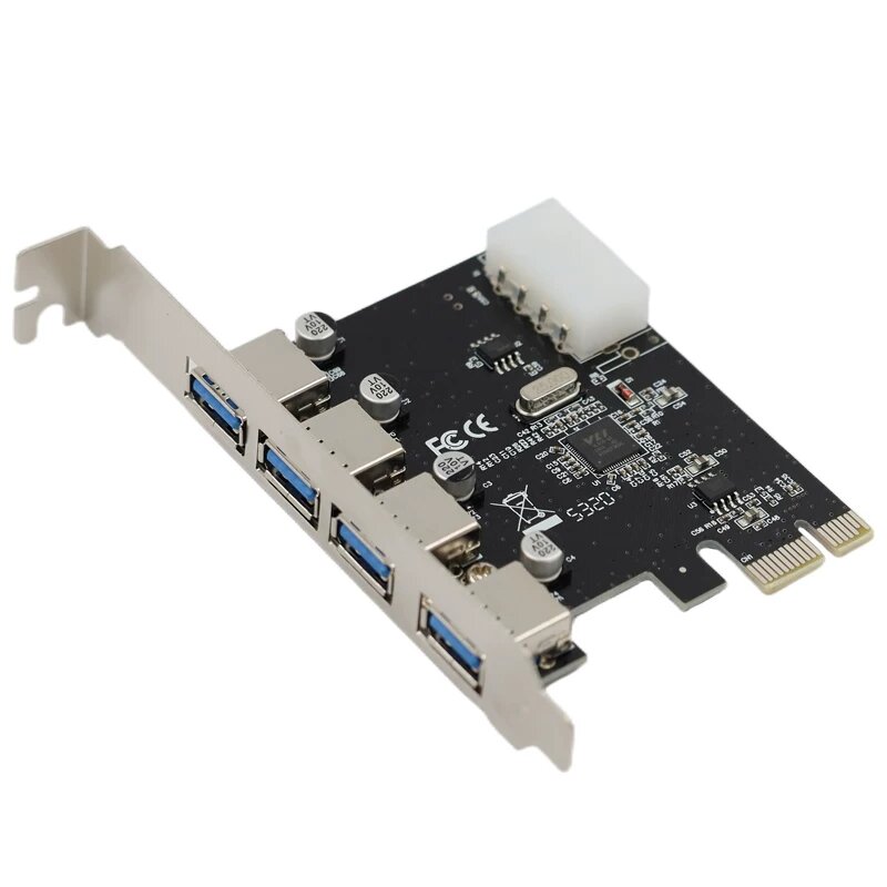 Карта расширения PCI-E 3.0 USB, встроенная адаптерная карта для настольных ПК, 4-портовый PCIe-USB адаптер USB четыре