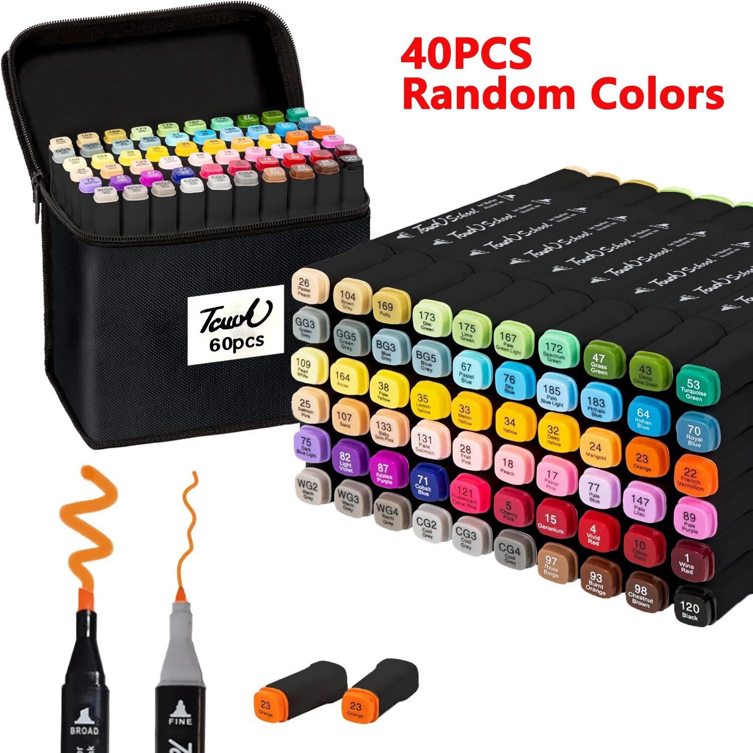 Маркеры для рисования Случайные цвета 120 цветов 40 Random Colors