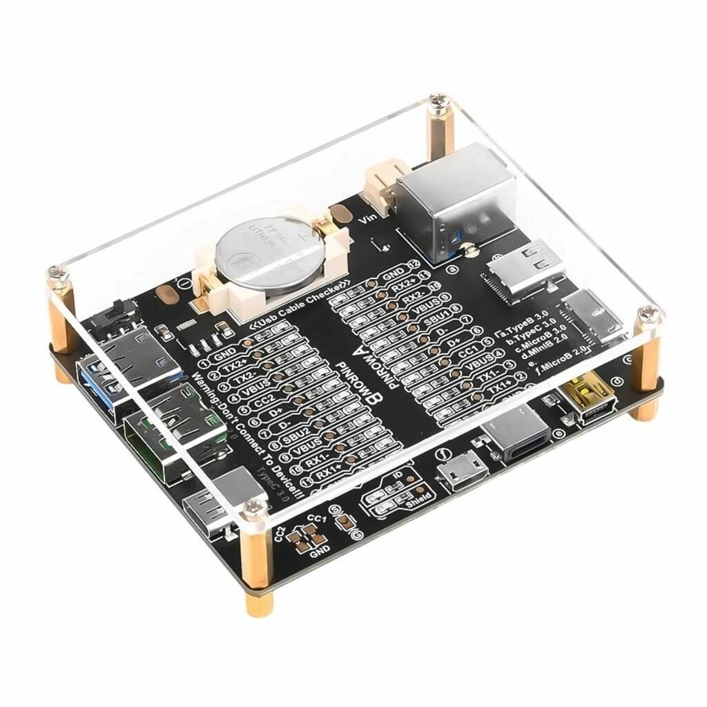 Тестер кабелей с 24 светодиодами для USB, MicroB, Mini B, - A