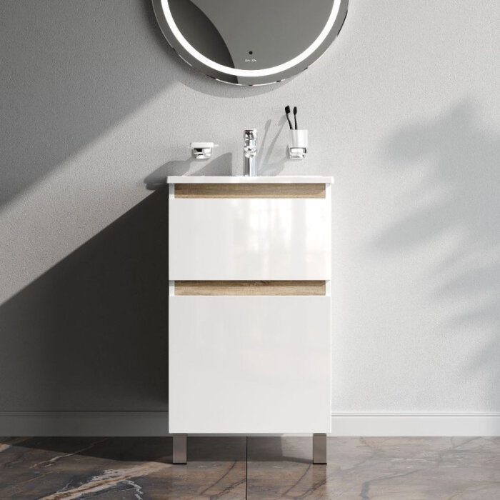 Тумба под раковину без столешницы AM.PM X-Joy 50 напольная, 2 ящика, белый глянец