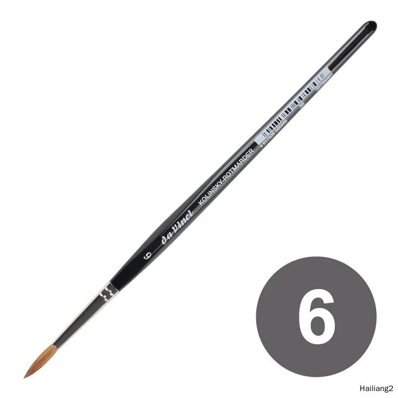 Кисть для рисования da Vinci Kolinsky-Rotmarder Круглая №6 для акварели и масла, 1 шт.