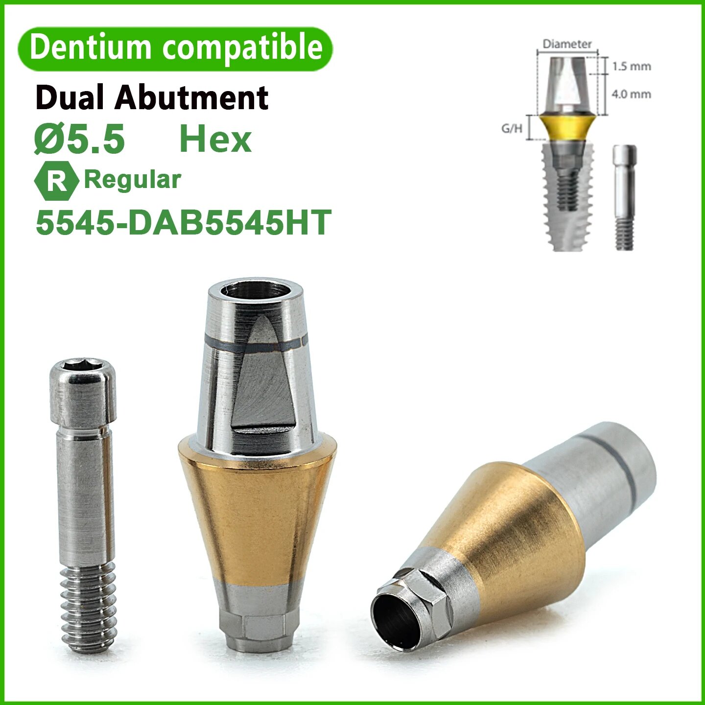 Прямой абатмент Dentium Grade 5 D5.5 5545 DAB5545HT