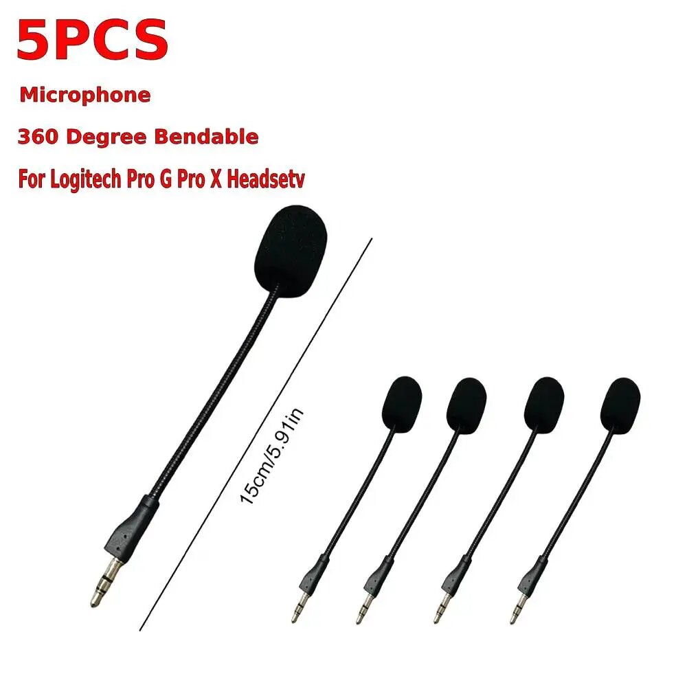 Микрофон 3,5 мм золотистый для гарнитуры Logitech Pro G Pro X 5Pcs Microphone