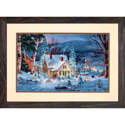 Набор для вышивания крестиком DIMENSIONS 70-08862 (Winter's Hush) 40x25 см / Импортированный оригинал