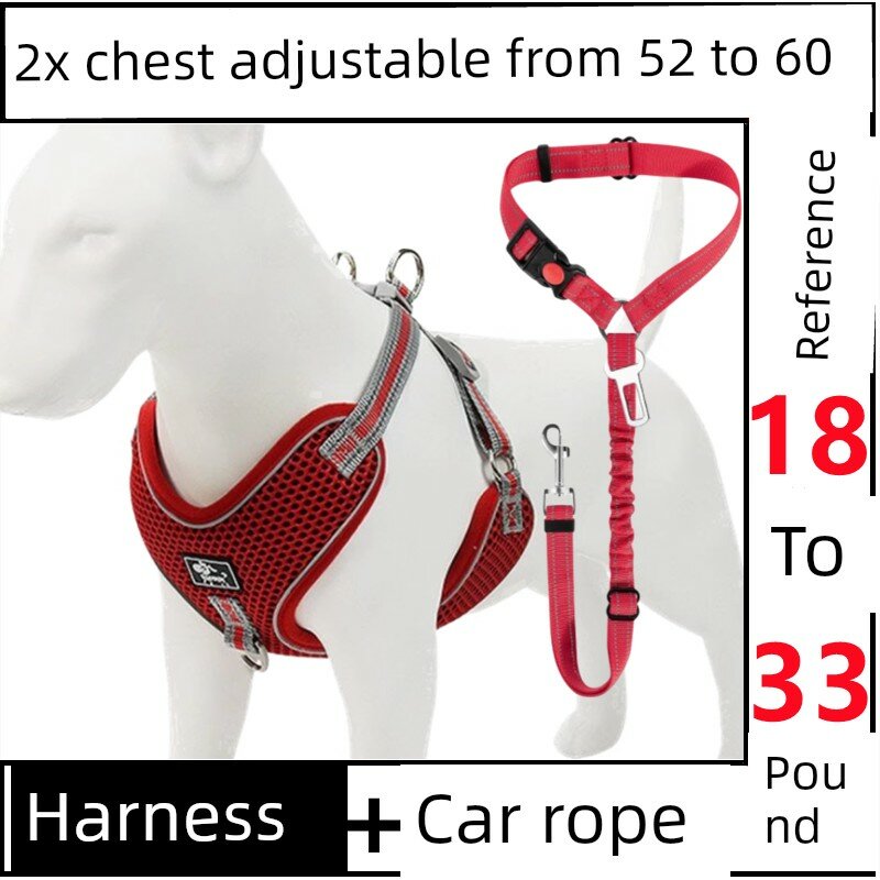 Автомобильная шлейка для собак с эластичным ремнем безопасности, предотвращающим побег, регулируемой застежкой,