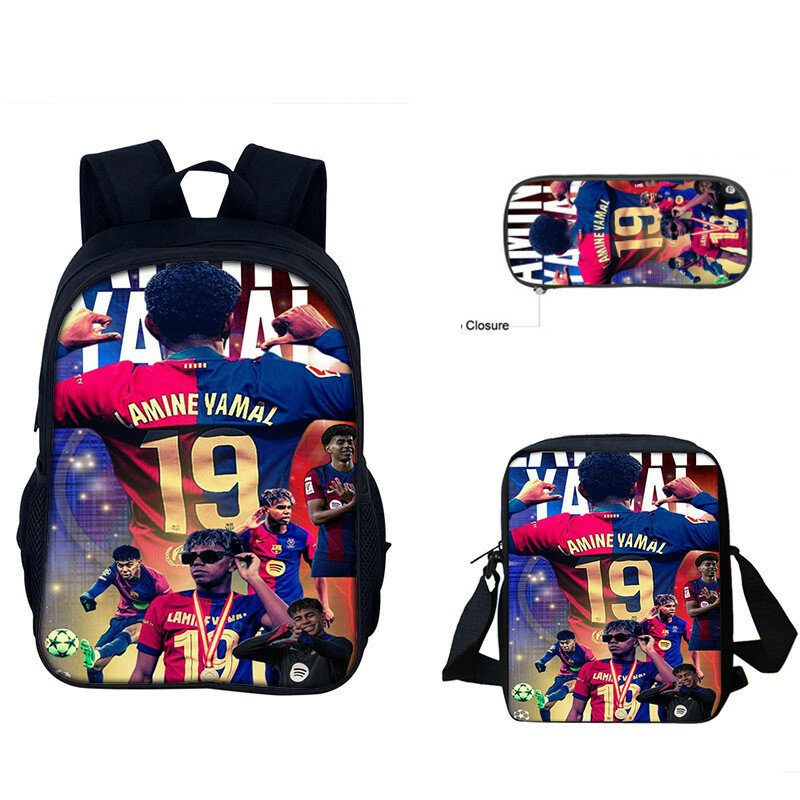 Lamine yamal рюкзак для средней школы из прочного нейлона для школы и подростков маджента