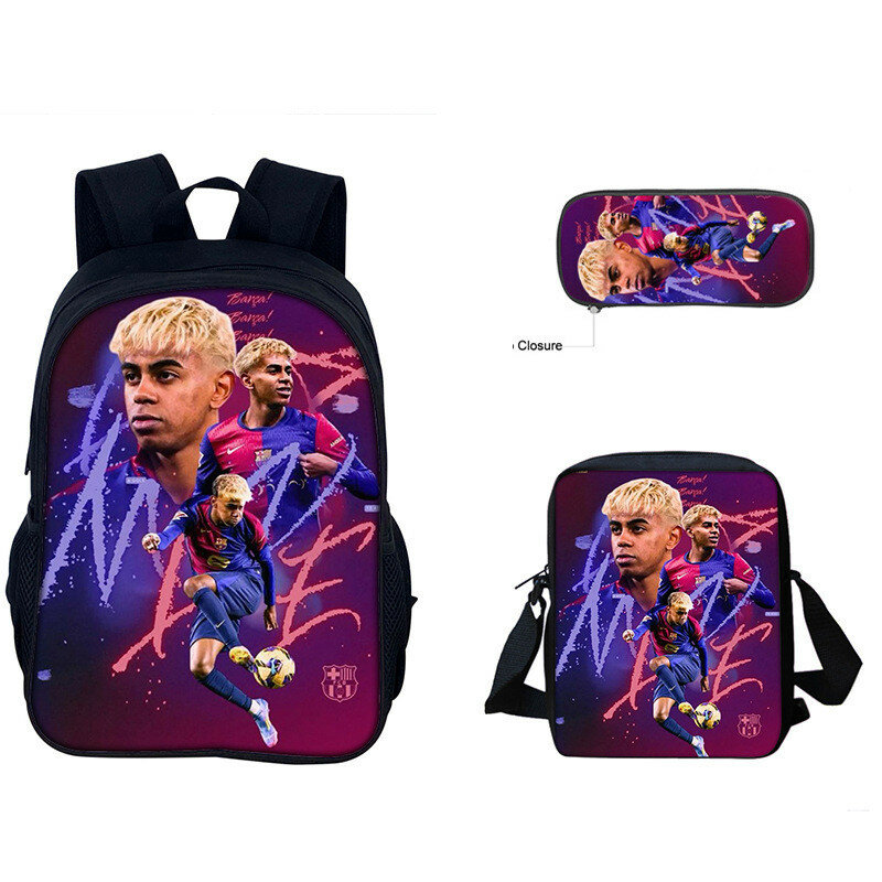 Lamine yamal рюкзак для школьников с прочным нейлоном для школы и подростков серебристый