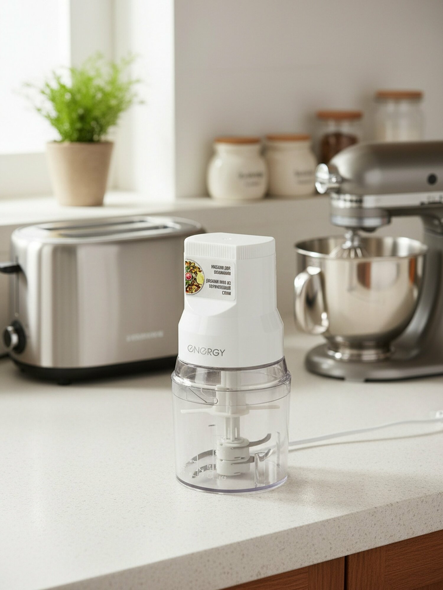 Energy Измельчитель Energy, 300 Вт, 500 мл, белый, для мяса и овощей