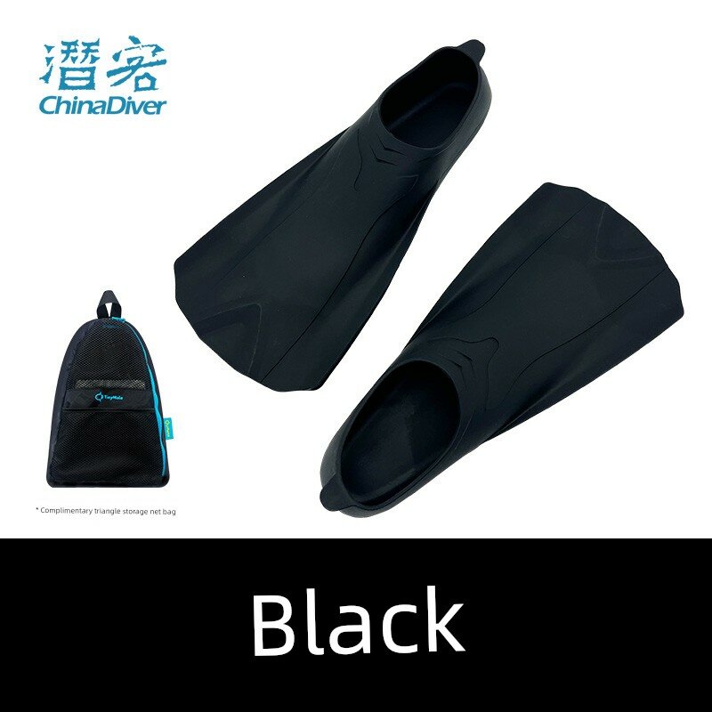 Силиконовые ласты для плавания для взрослых и детей — размер 37.5-38.5, черный, с сумкой для хранения для тренировок