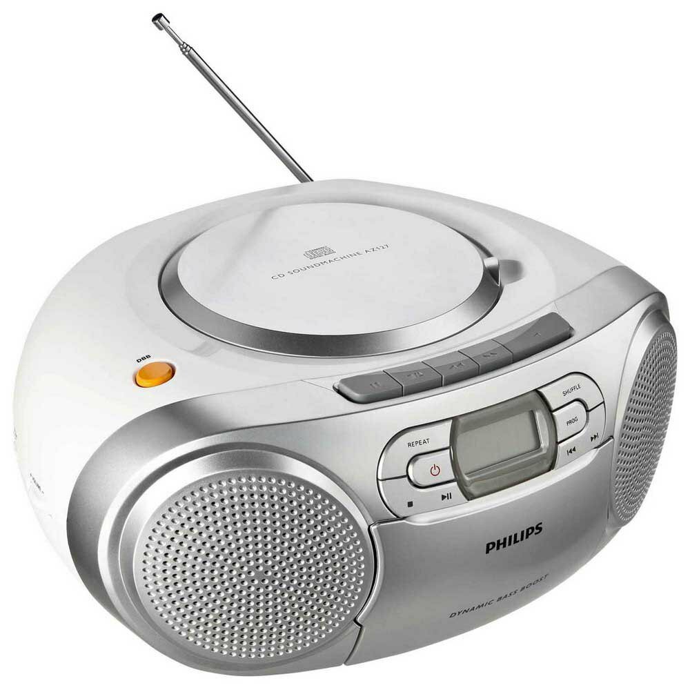 Магнитола Philips AZ127/12 (FM/AM+CD+Cassette) серебристый