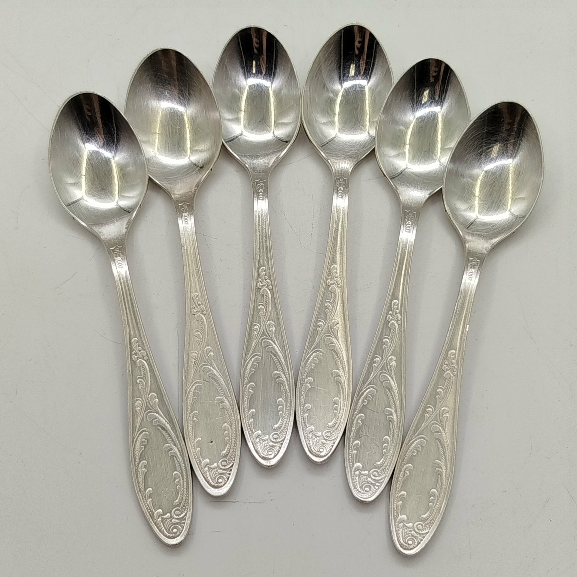 Набор из шести кофейных ложек "Пламя", мНЦ (медь-никель-цинк)