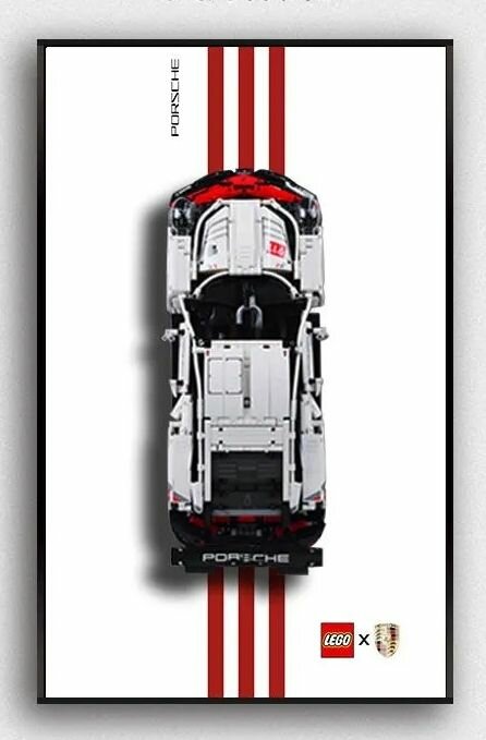Конструктор Техник набор "Порше 911", рамка для лего формула 1