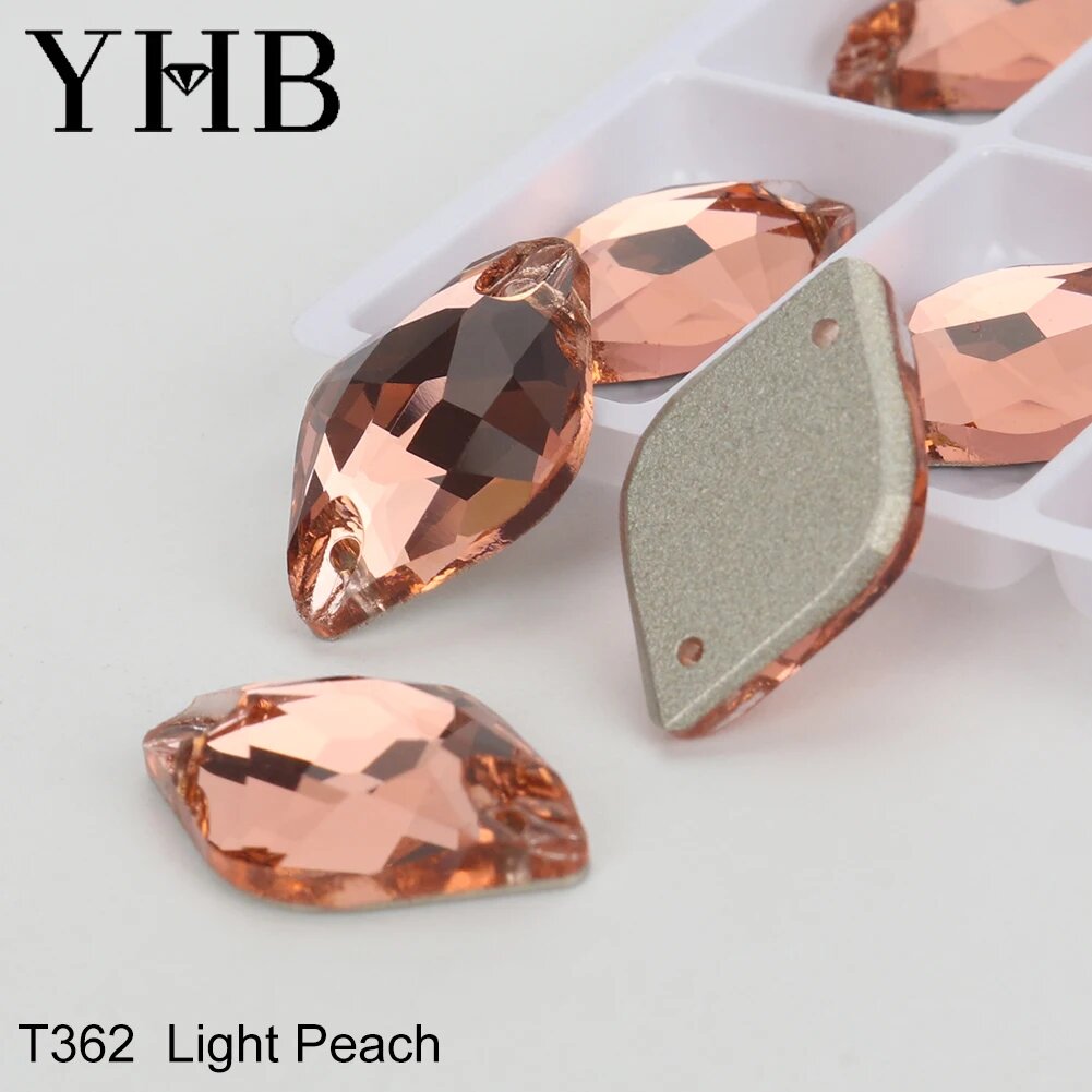 Стразы YHB Light Peach, 12mm/18mm, 24шт