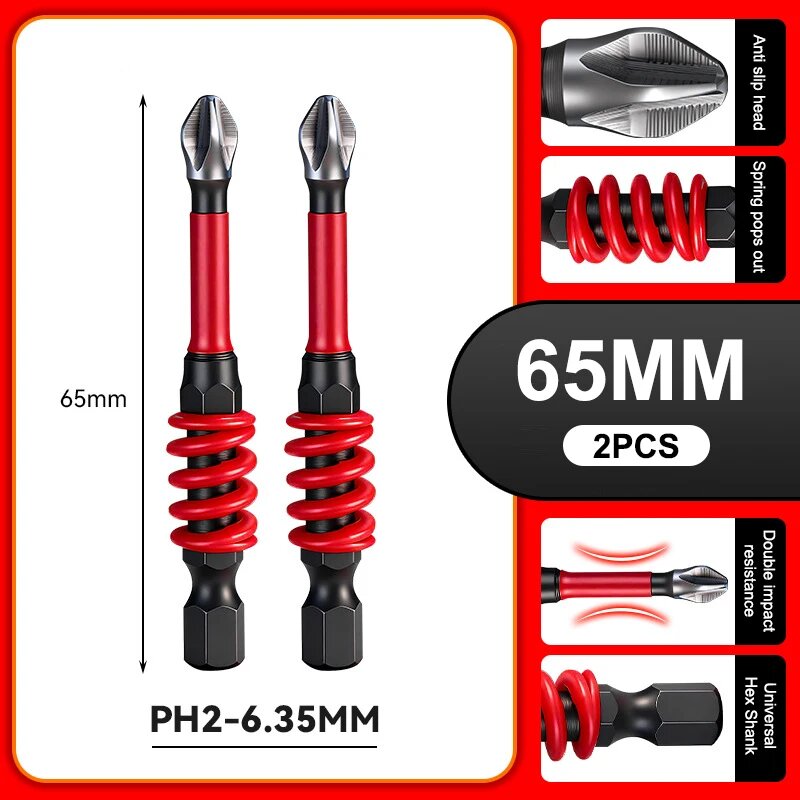Набор бит Phillips PH2-6.35мм 65мм, 2шт, A5