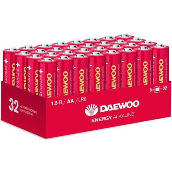 Элемент питания алкалиновый Daewoo AA/LR6 1.5В Energy Alkaline 2021 Pack-32 (уп.32шт), 5030053