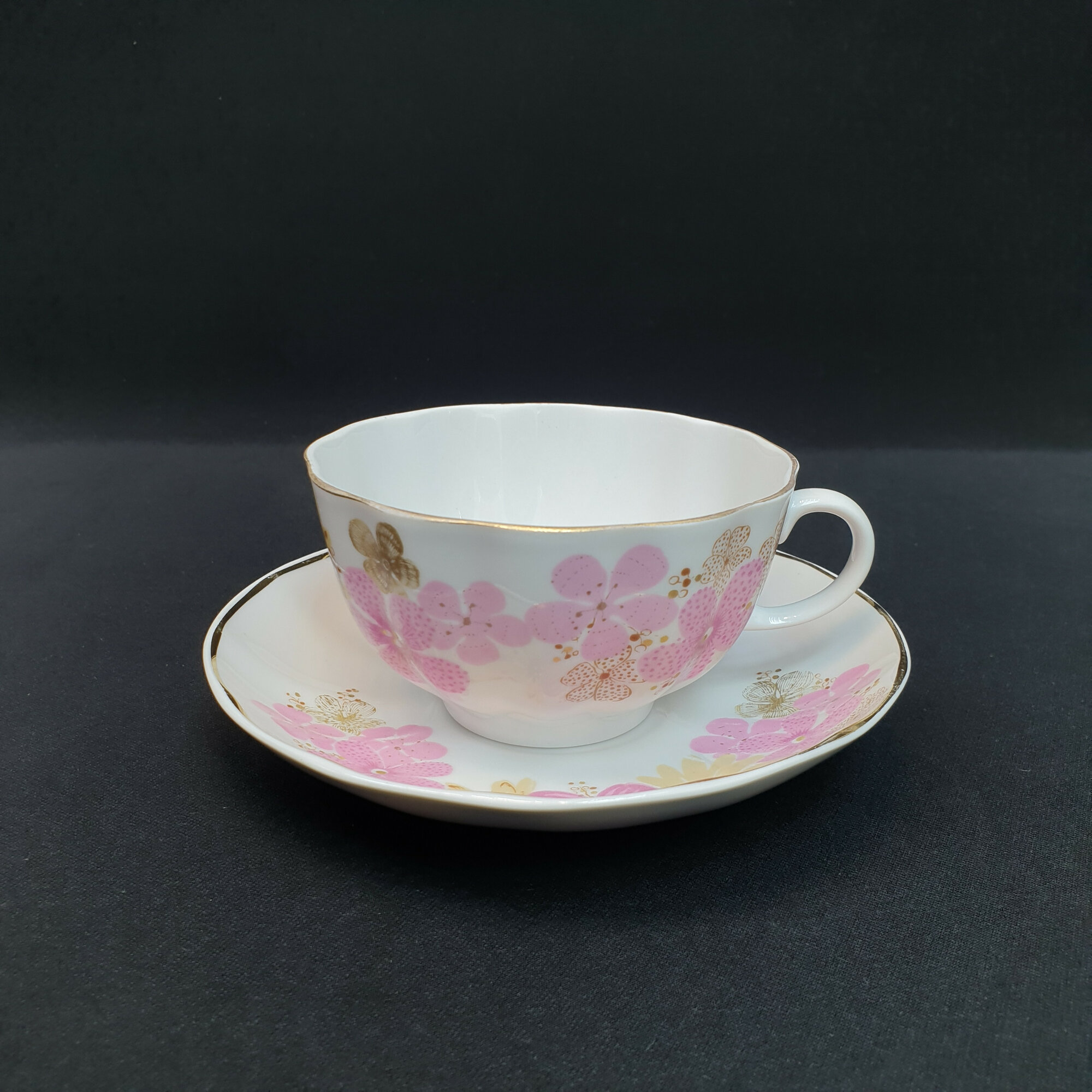 Винтажная чайная пара ЛФЗ, фарфор 230 мл, СССР