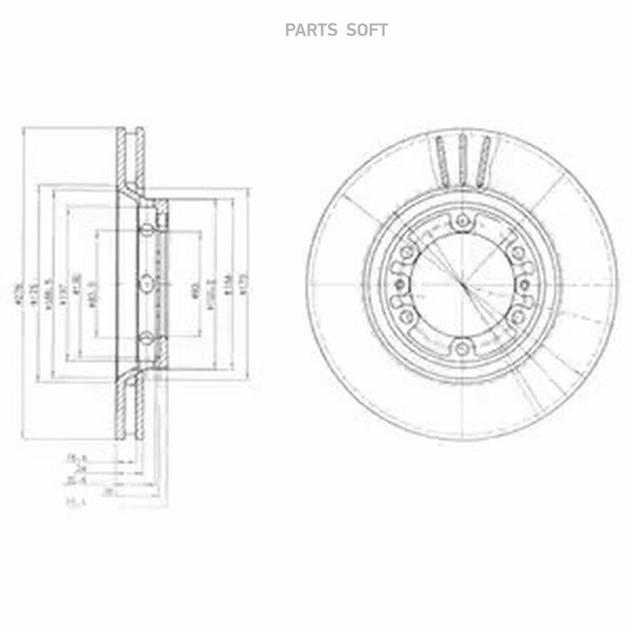 DELPHI BG4132 Диск торм Hyundai H-1 2.4/2.5 TD 03.00-