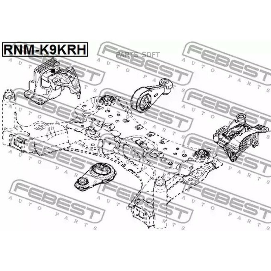 FEBEST RNM-K9KRH подушка двигателя правая (гидравлическая) RENAULT MEGANE III 2008-2016