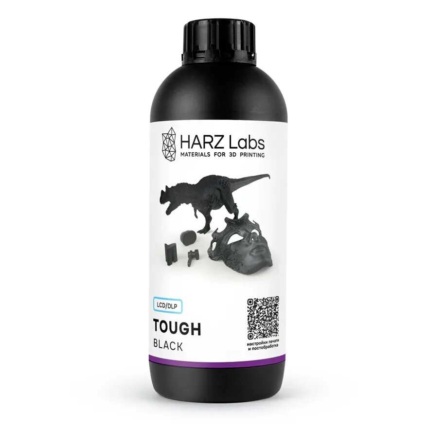 Фотополимерная смола HARZ Labs Tough, черный, 1000 гр