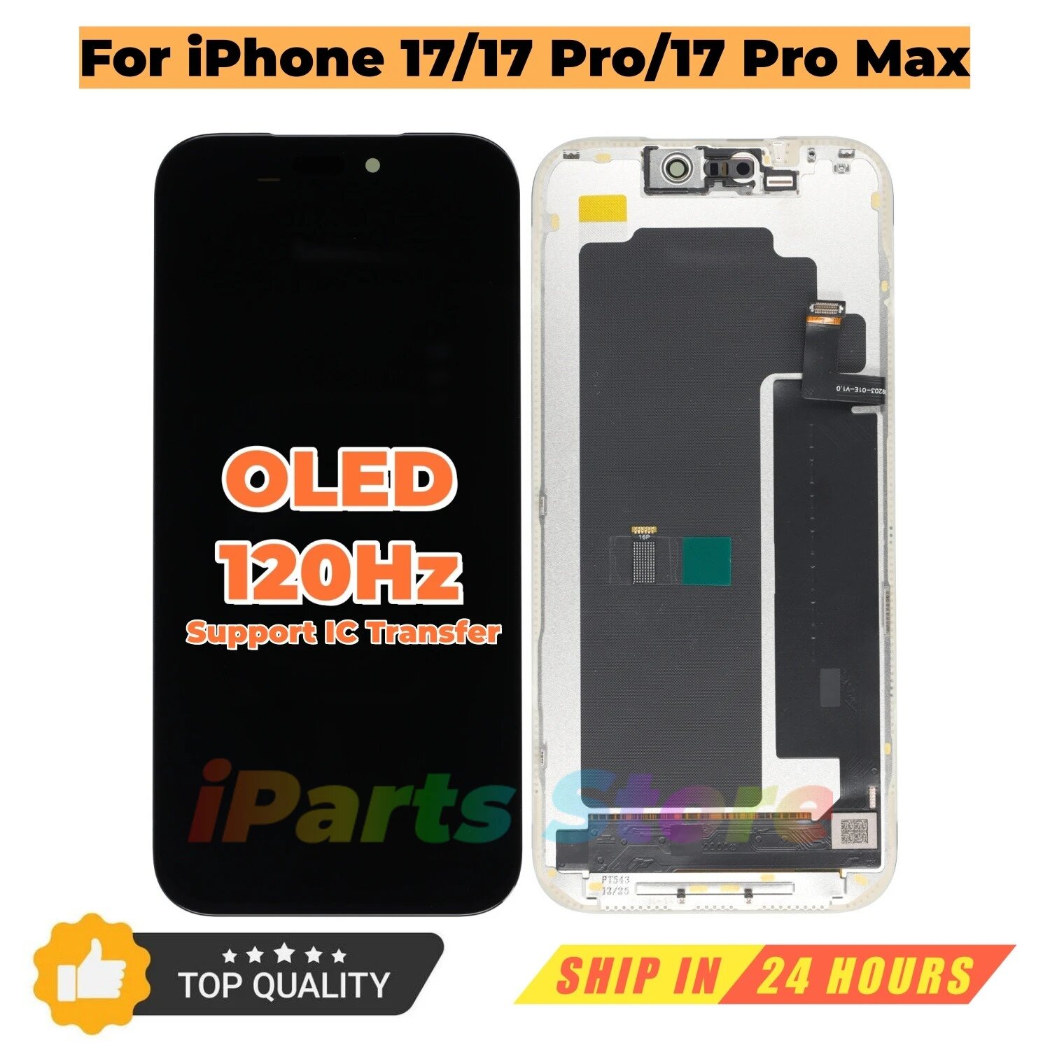 Новый дисплей iParts для iPhone 17 Pro Max 17 Pro DD Retina OLED 120 Гц, сенсорный for 17 Pro Max
