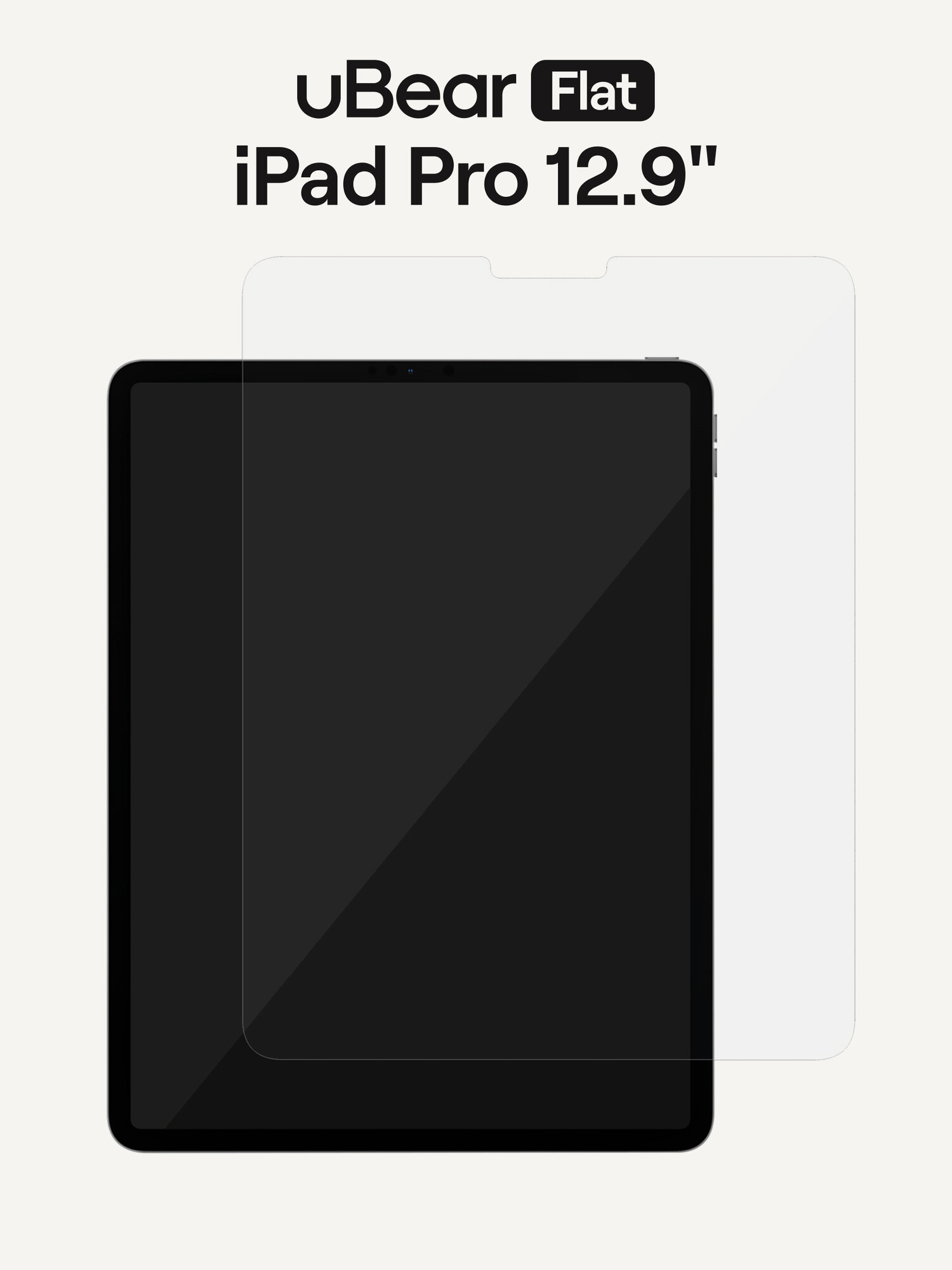 Защитное стекло uBear для iPad Pro 12.9', 2.5D, 0.2mm, гарантия: 6 мес.