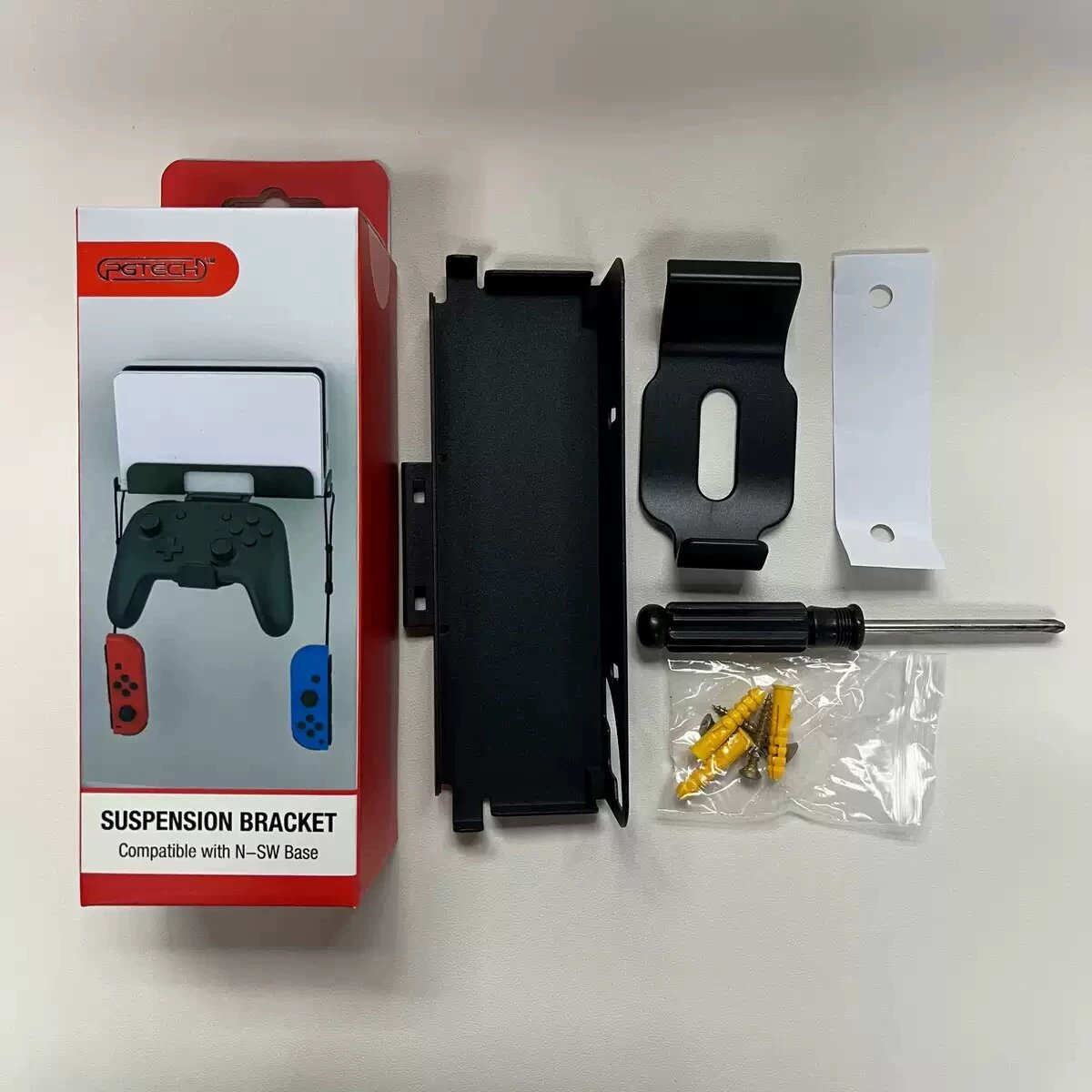 Черный настенный кронштейн для Nintendo Switch OLED и NS консолей с держателем для ручки и наушников, установка с