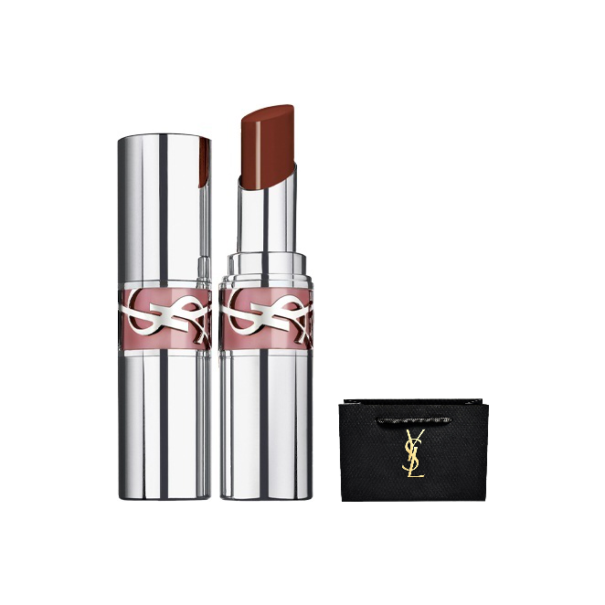 Губная помада женская SAINT LAURENT Round Tube Silver Pink Tube Glossy Natural Nourishing 3.2G, оттенок #04 Peach Oolong