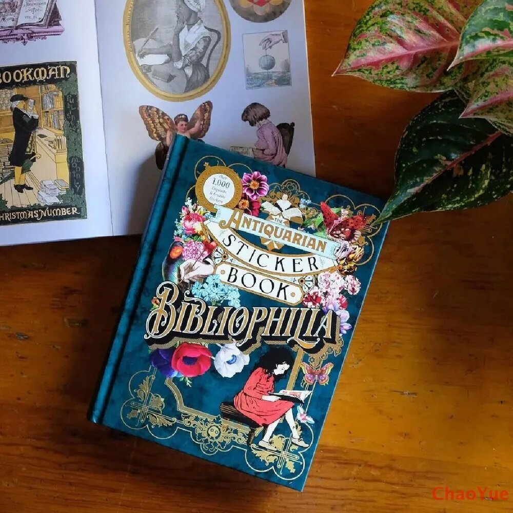 The Antiquarian Sticker Book: Bibliophilia, книга с наклейками, 300 страниц, Odd Dot, 2021 год — фото 1