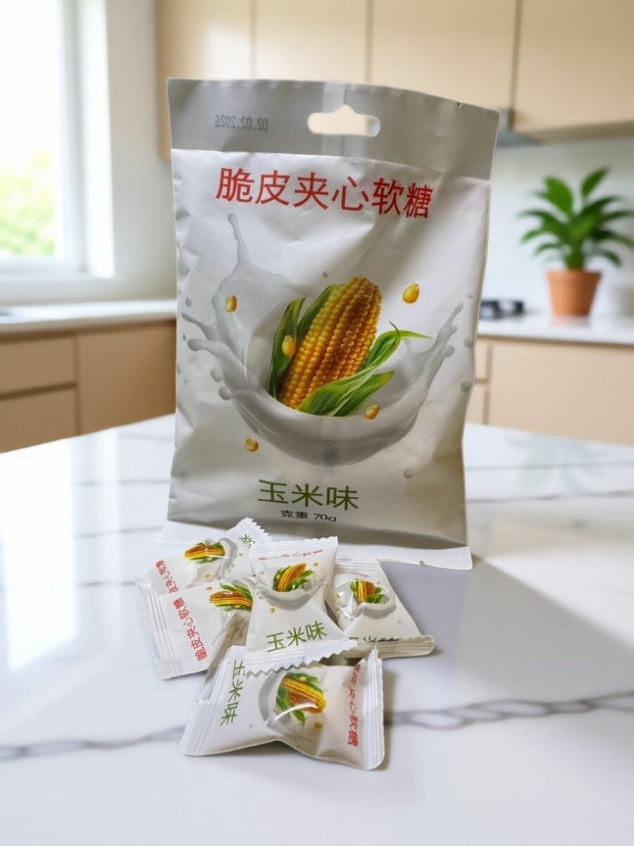 Молочные конфеты со вкусом Сладкой Кукурузы, 70г