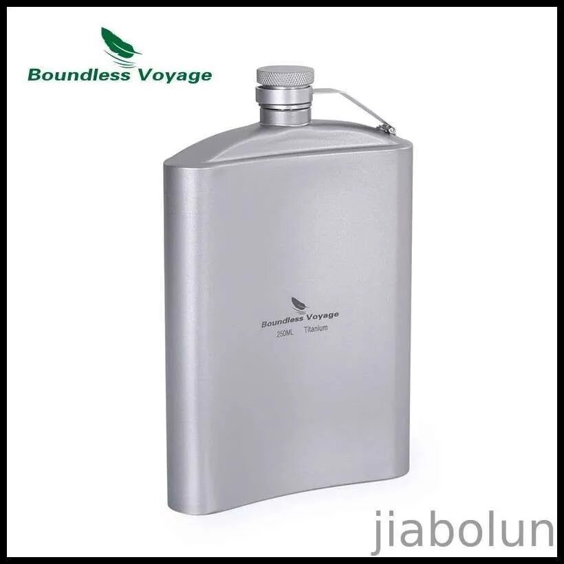 Boundless Voyage Фляга Титановая 250 Мл, Чистый Ti, 90 Г, 95x130 Мм