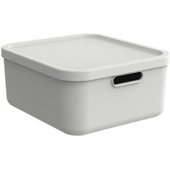 Короб Rotho Albula Light для хранения вещей, пластиковый с крышкой, белый, 20 л (1055701023)