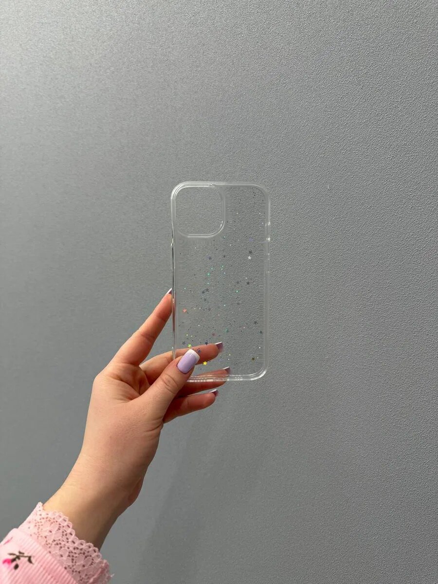 Чехол, для iPhone 15 "Звездный", силикон, прозрачный, ударопрочный — фото 1