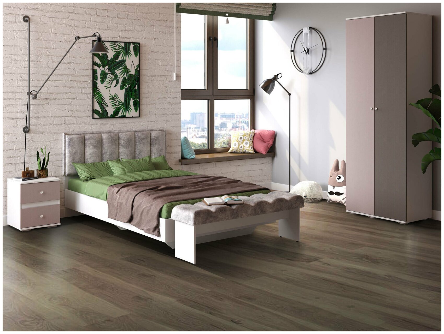 Тумба прикроватная в спальню Мемори ТБ-13 40,2х48,2х37,8 см, smoky kiss М42