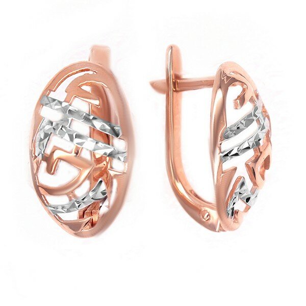Серьги, красное золото, 585 проба