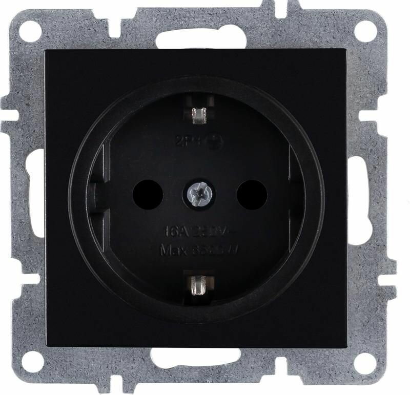 Розетка 1-м СП LAVIN/KAREN 16А IP20 с заземл. механизм черн. ARVIA 50 07 2000 217